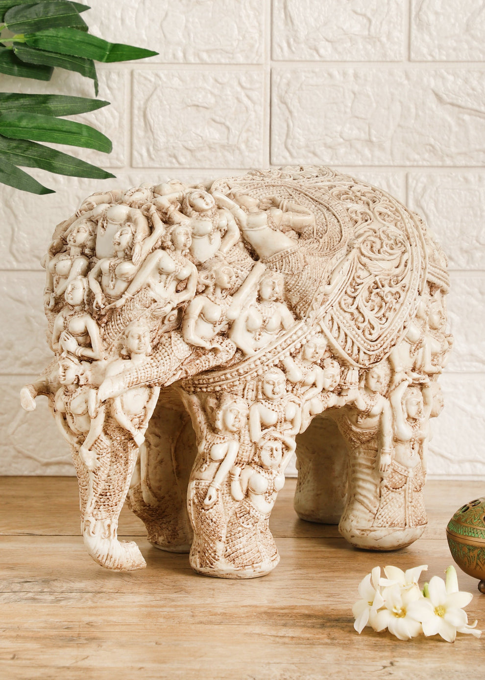 Buy Carved Masterpiece Elephant Sculpture Online | Mirana Decoor